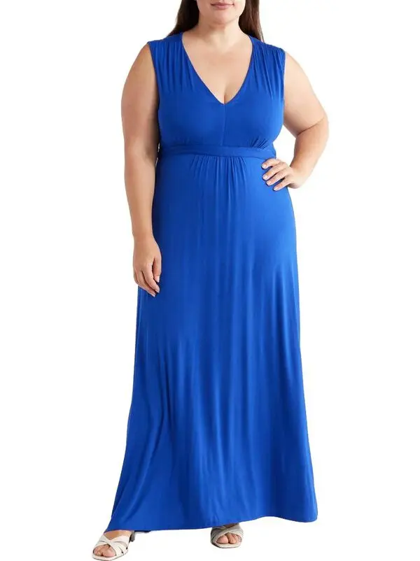 24SEVEN COMFORT APPAREL Sleeveless Maxi Dress - Royal