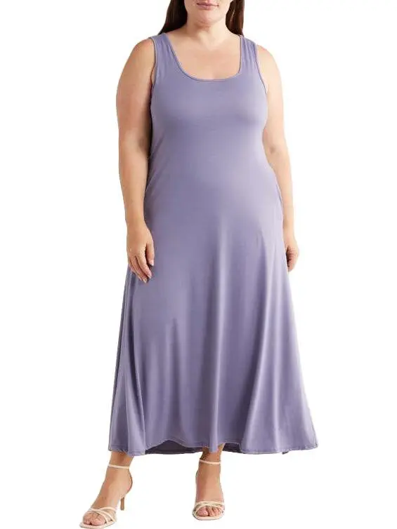 24SEVEN COMFORT APPAREL Maxi Tank Dress - Mauve