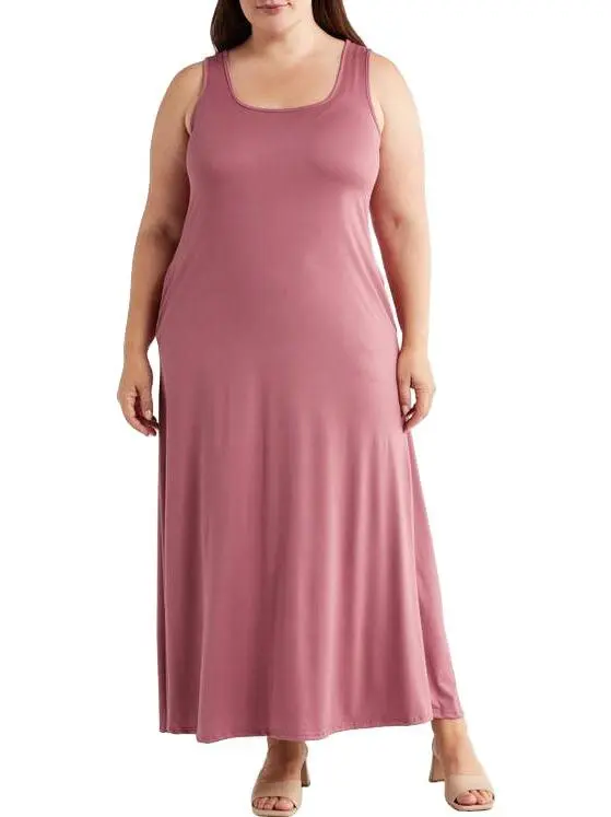 24SEVEN COMFORT APPAREL Maxi Tank Dress - Rose