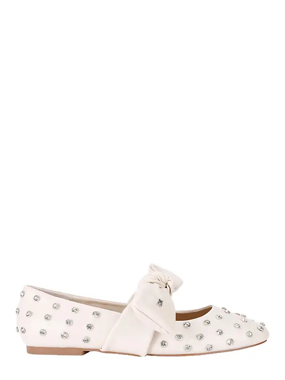 Kurt Geiger Master Studded Faux-leather Ballet Flats - Bone