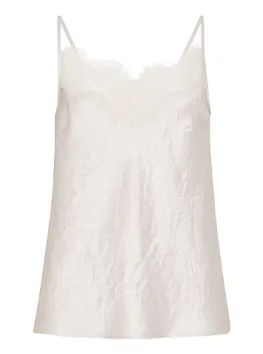 Whistles Lace-trim Satin Cami - Cream