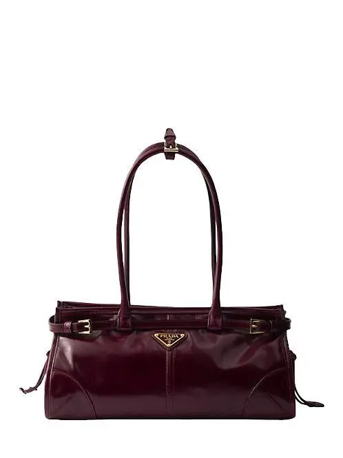 Prada Leather Shoulder Bag - Burgundy