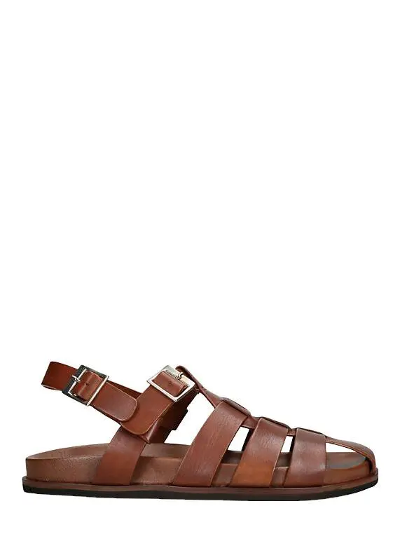 Grenson Quinton Fisherman Leather Sandals - Tan