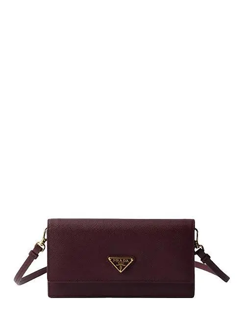 Prada Saffiano Leather Mini Shoulder Bag - Burgundy