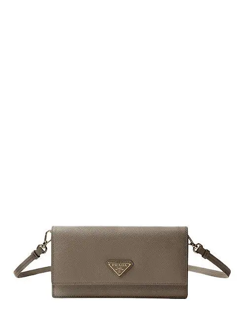 Prada Saffiano Leather Mini Shoulder Bag - Grey