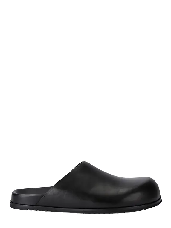 Rick Owens Granola Slip-on Leather Mules - Black
