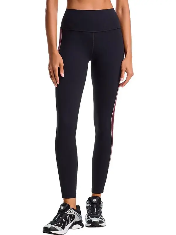 Splits59 Margot Rigor Leggings With Contrast Stripe Detail - Black/dark Cherry