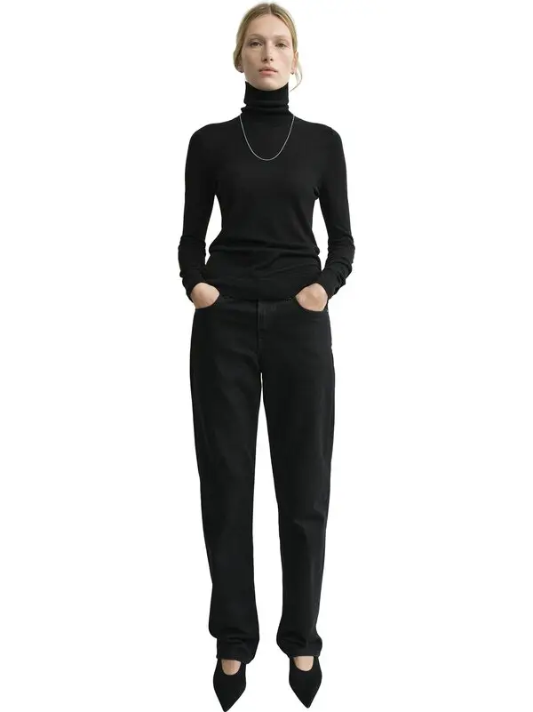 TOTEME Fine Knit Turtleneck - Black
