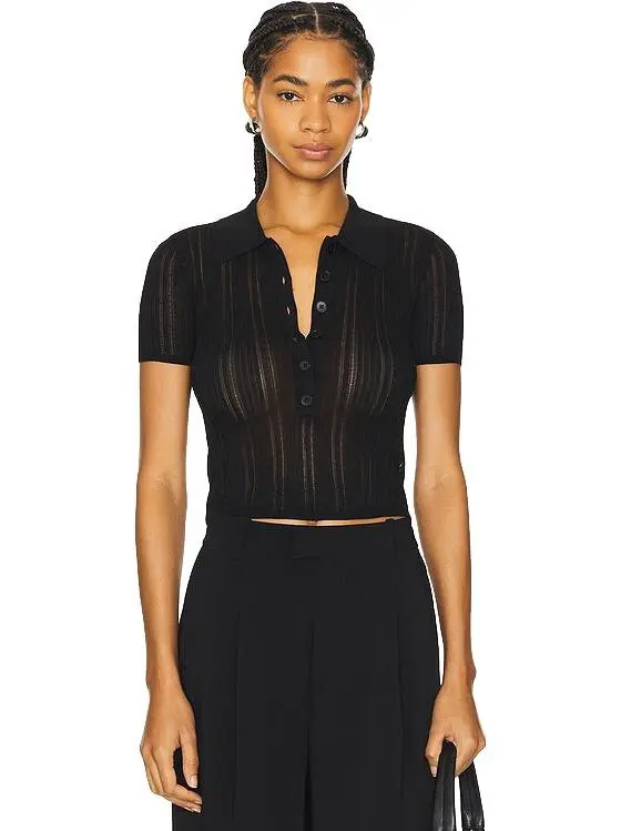 LOVERS AND FRIENDS Belle Polo Top - Black