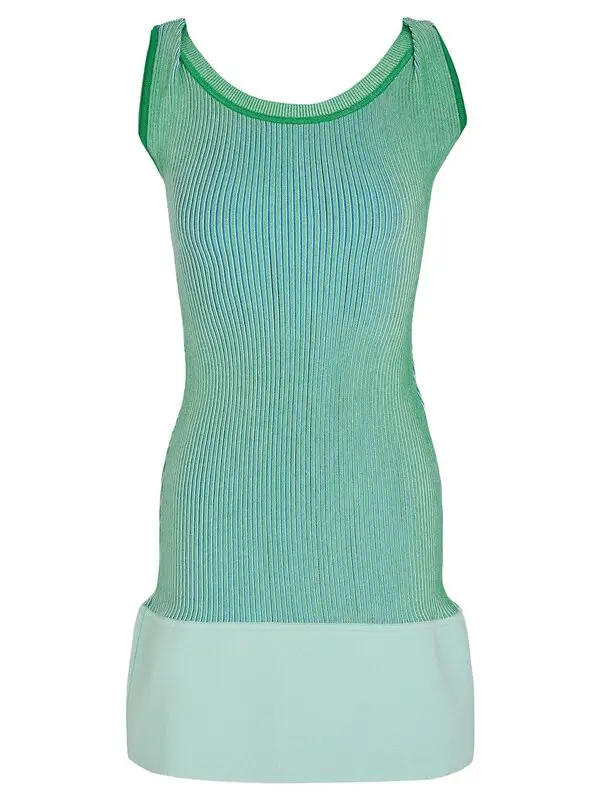 Jacquemus Maille Turbi Ribbed-knit Mini Dress - Green