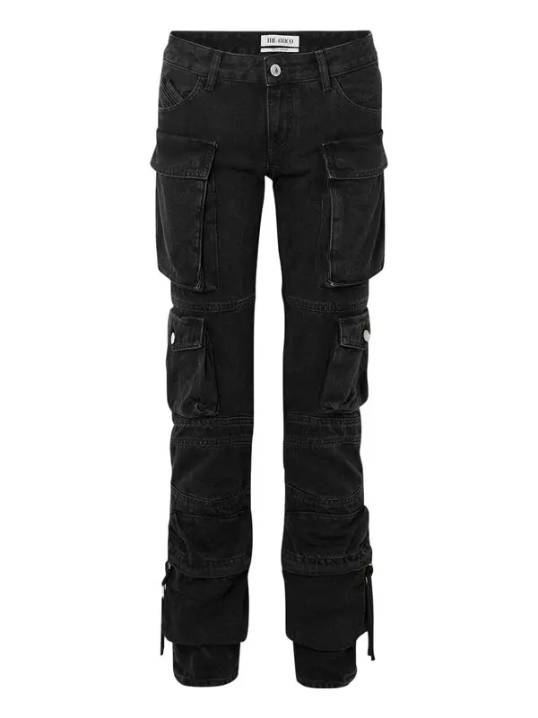 Attico Essie Low-rise Straight-leg Cargo Jeans - Black