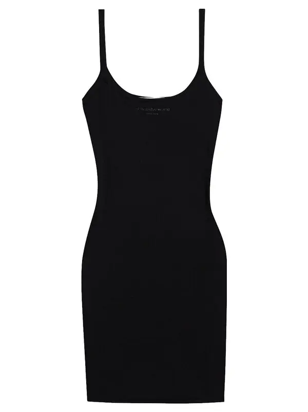 Alexander Wang Logo-print Stretch-jersey Mini Dress - Black
