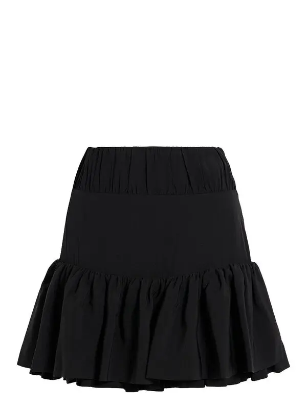 Rabanne Ruffled Crepe Mini Skirt - Black