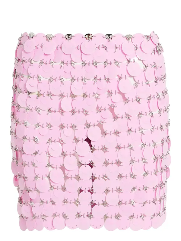 Rabanne Sequin-embellished Chainmail Mini Skirt - Bubblegum