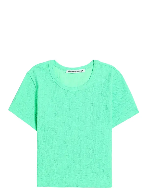 Alexander Wang Cropped Jacquard-knit Top - Mint