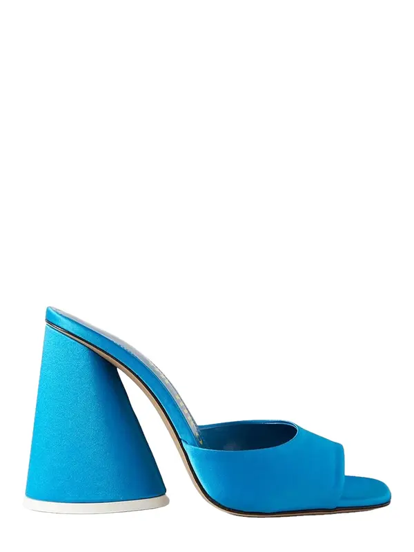 Attico Luz Satin Mules - Azure