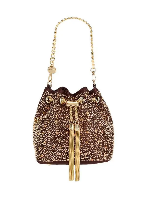 OLGA BERG Mika Crystal Pouch - Chocolate