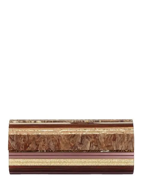 OLGA BERG Clara Acrylic Clutch - Chocolate