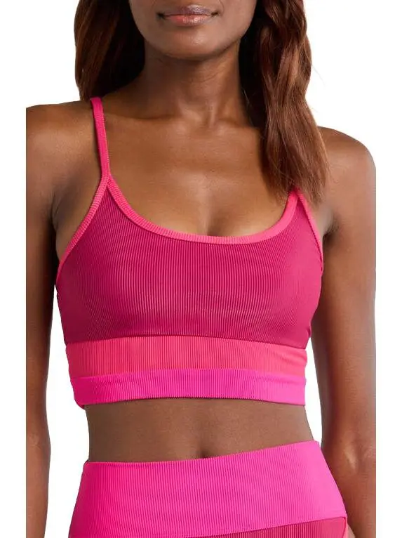 Beach Riot Eva Colorblock Bikini Top - Sorbet Red