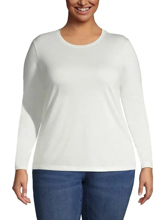 LANDS' END Relaxed Supima Cotton T-shirt - Ivory
