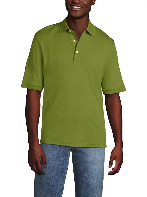 LANDS' END Short Sleeve Cotton Supima Polo Shirt - Winter Pear