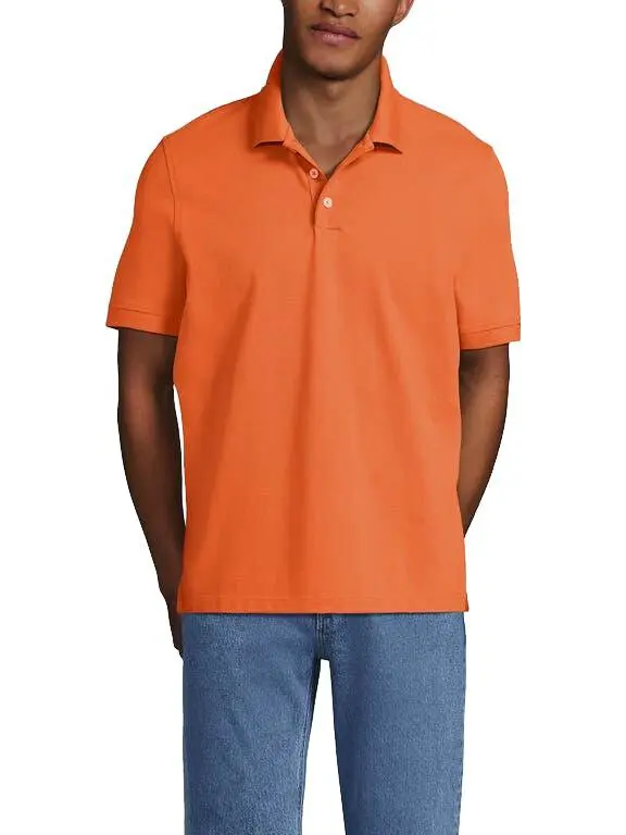 LANDS' END Short Sleeve Comfort-first Mesh Polo Shirt - Light Orange