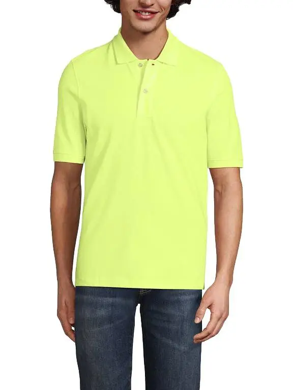 LANDS' END Short Sleeve Comfort-first Mesh Polo Shirt - Soft Limoncello Yellow