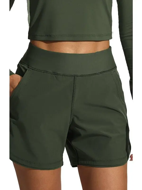 LANDS' END 5" Quick Dry Board Shorts With Panty - Rich Olive Green