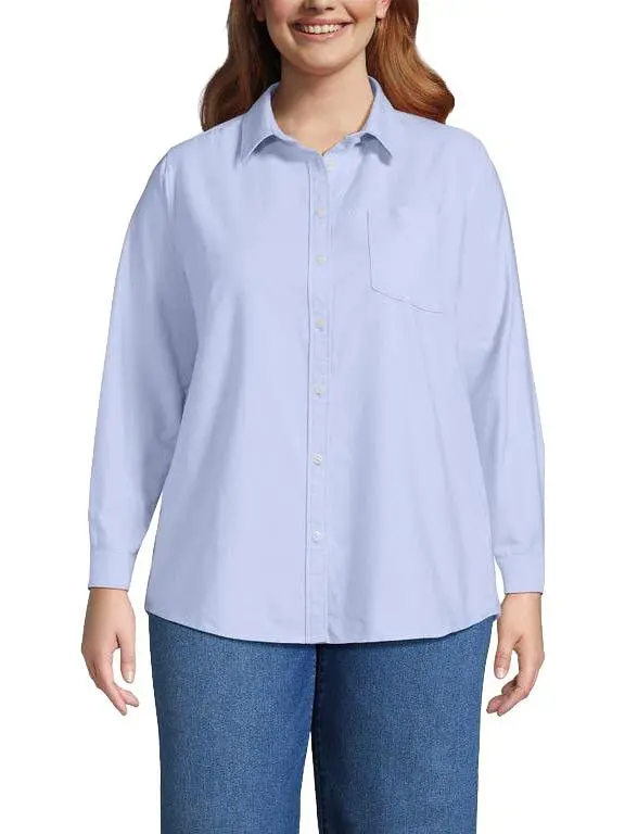 LANDS' END Oxford Shirt - Light Clear Blue Sky