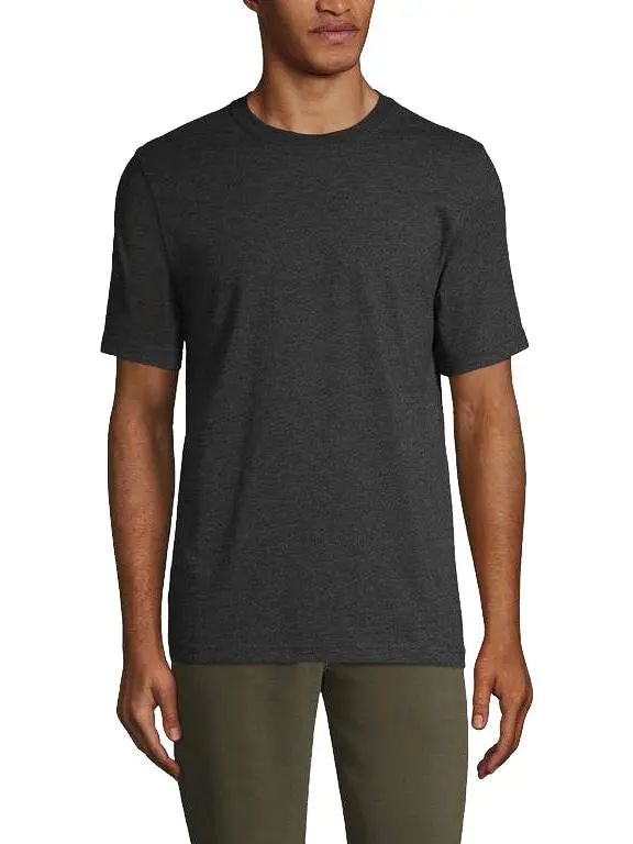 LANDS' END Super-t Short Sleeve T-shirt - Dark Charcoal Heather