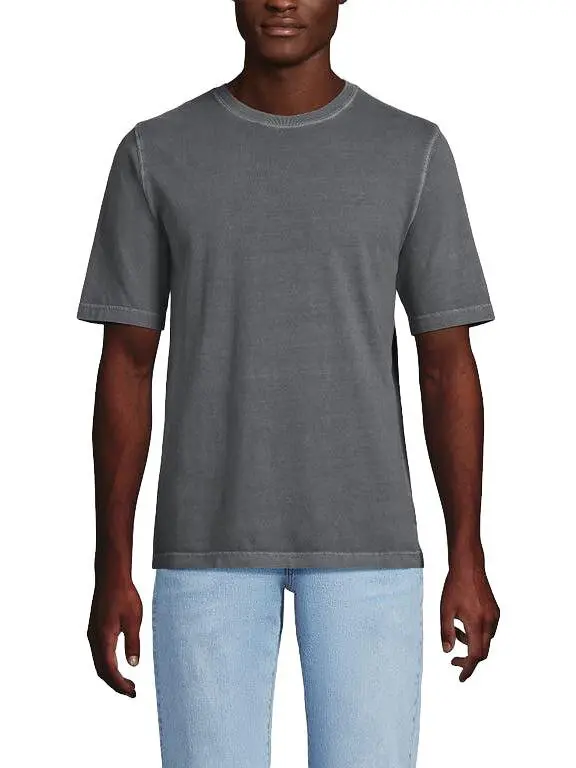 LANDS' END Super-t Short Sleeve T-shirt - Dark Gray Sky Garment Dye
