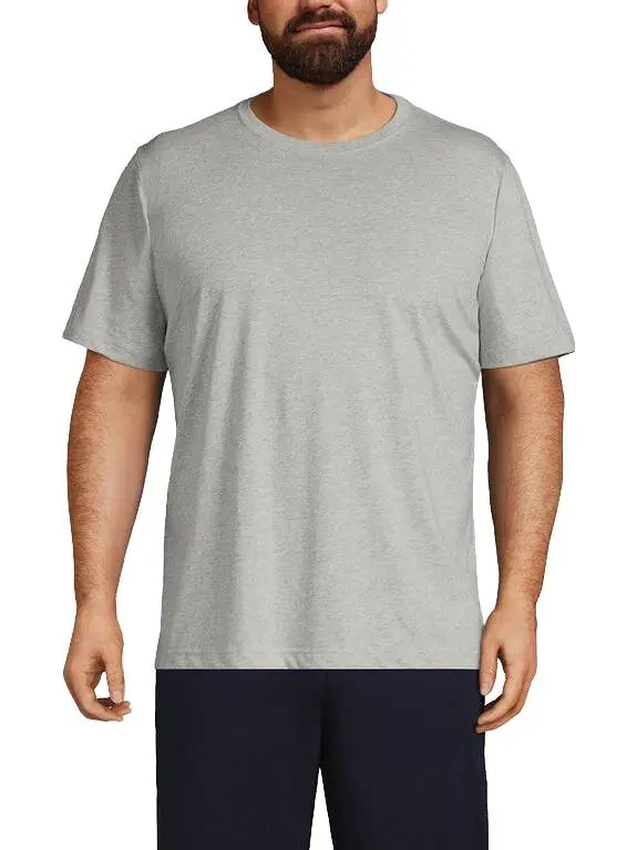 LANDS' END Super-t Short Sleeve T-shirt - Gray Heather
