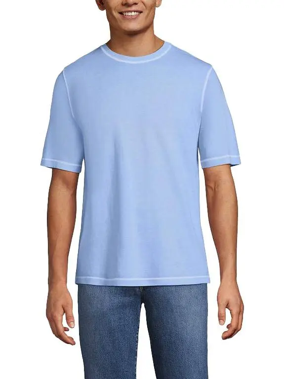 LANDS' END Super-t Short Sleeve T-shirt - Powder Blue Garment Dye