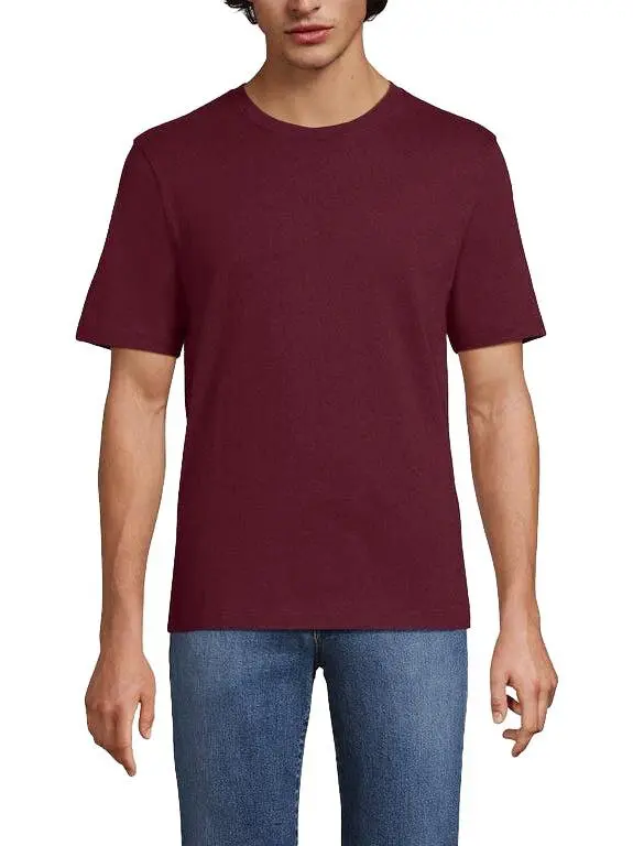 LANDS' END Super-t Short Sleeve T-shirt - Rich Burgundy Heather
