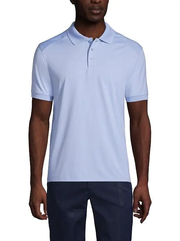 LANDS' END School Uniform Young Short Sleeve Rapid Dry Polo Shirt - Blue