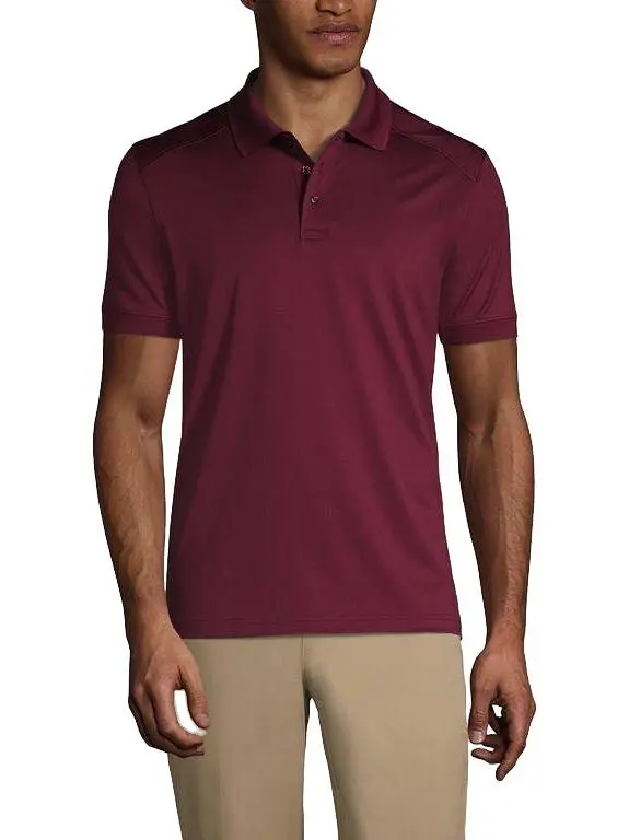 LANDS' END School Uniform Young Short Sleeve Rapid Dry Polo Shirt - Burgundy