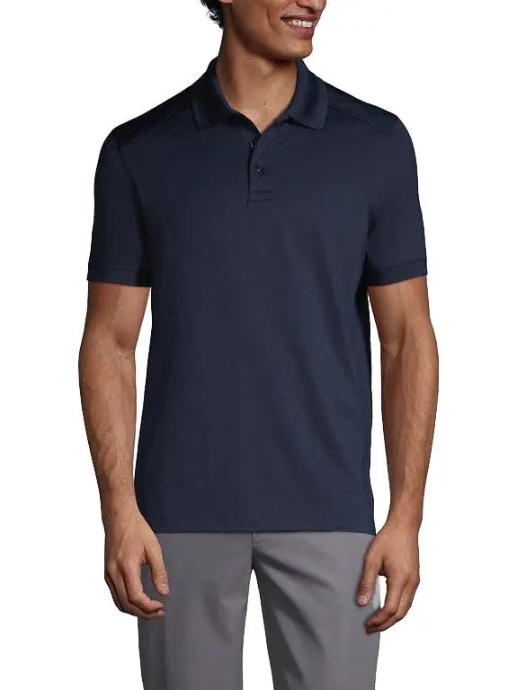 LANDS' END School Uniform Young Short Sleeve Rapid Dry Polo Shirt - Classic Navy