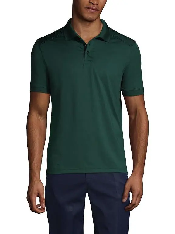 LANDS' END School Uniform Young Short Sleeve Rapid Dry Polo Shirt - Evergreen