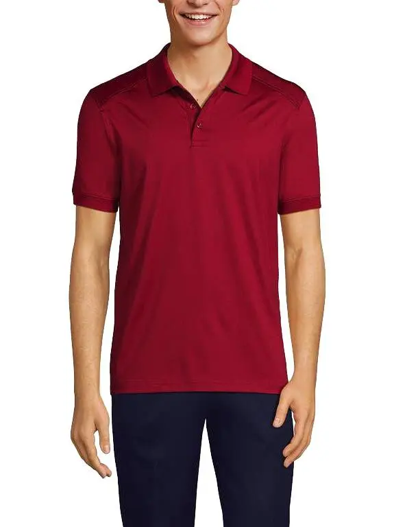 LANDS' END School Uniform Young Short Sleeve Rapid Dry Polo Shirt - Garnet
