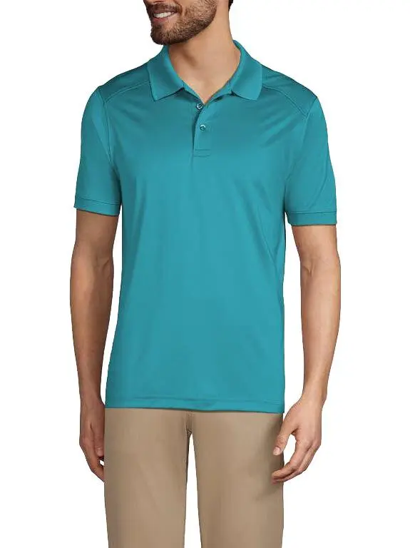 LANDS' END School Uniform Young Short Sleeve Rapid Dry Polo Shirt - Teal Breeze
