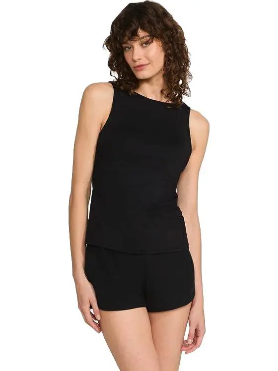 LANDS' END Dd-cup Chlorine Resistant Square Neck Tankini Top - Black