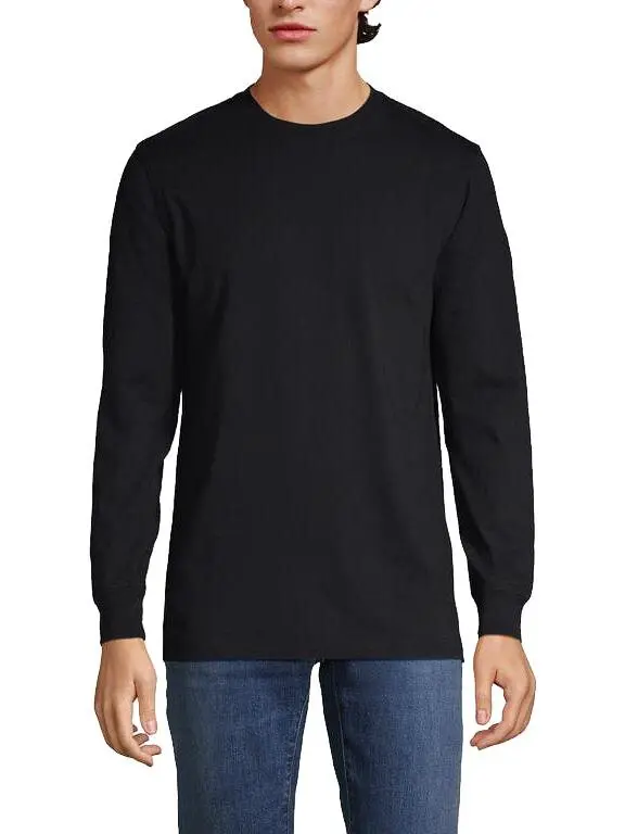 LANDS' END Super-t Long Sleeve T-shirt - Black