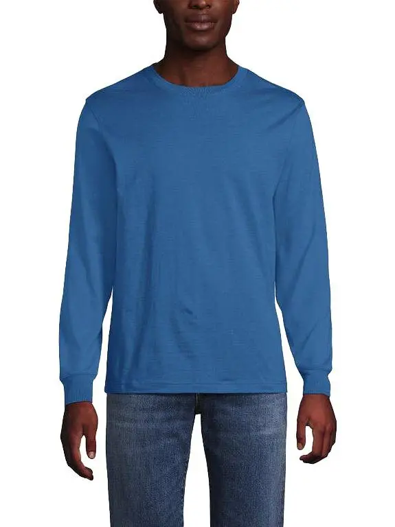 LANDS' END Super-t Long Sleeve T-shirt - Blue Hyacinth