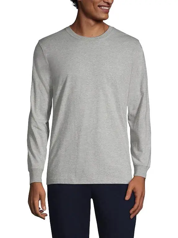 LANDS' END Super-t Long Sleeve T-shirt - Gray Heather