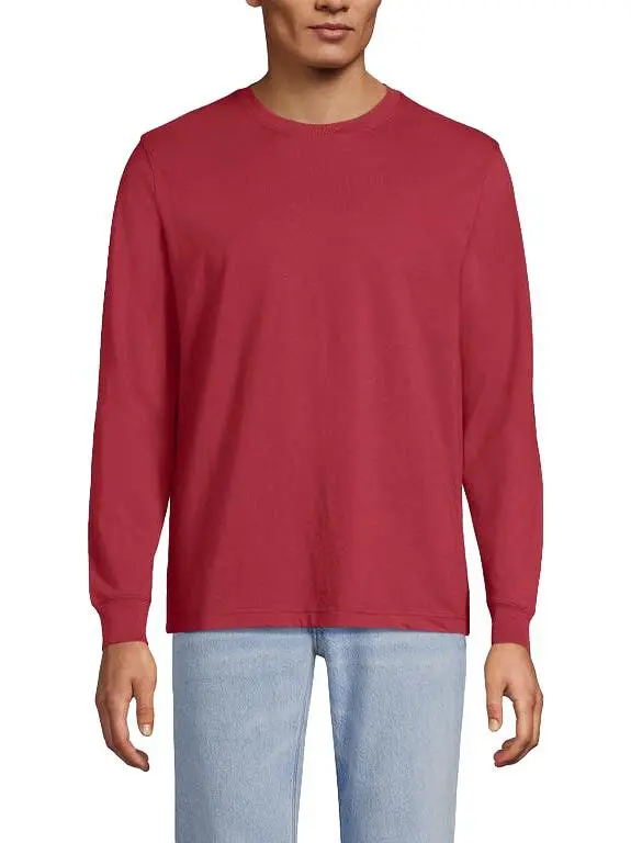 LANDS' END Super-t Long Sleeve T-shirt - Rosewood