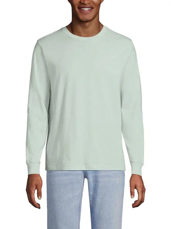 LANDS' END Super-t Long Sleeve T-shirt - Soft Mint Green
