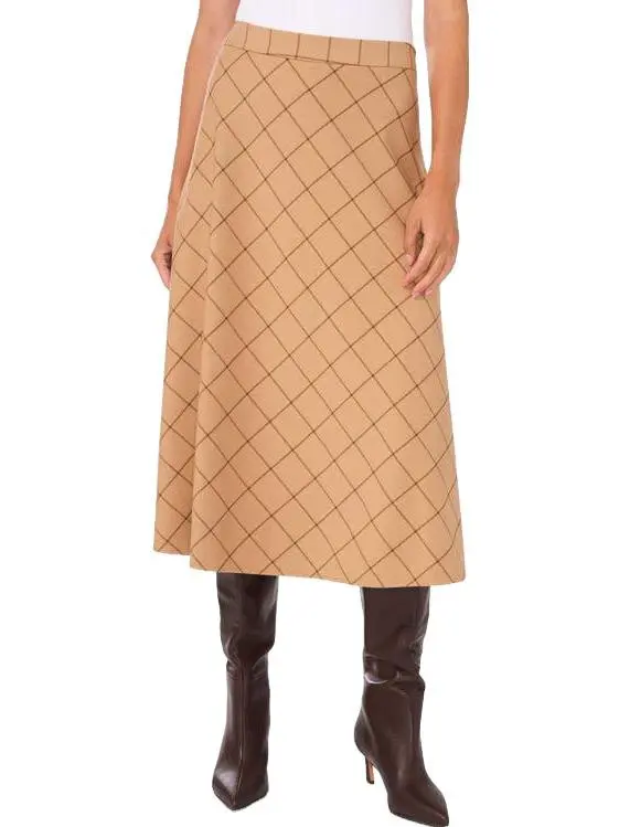 Halogen A-line Crepe Midi Skirt - Tannin