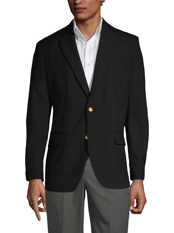 LANDS' END School Uniform Hopsack Blazer - Black
