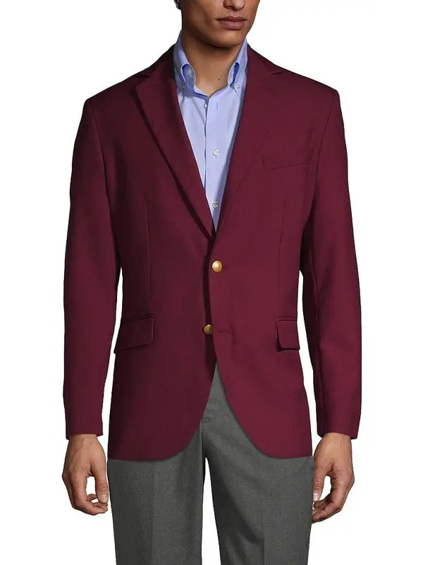 LANDS' END School Uniform Hopsack Blazer - Burgundy
