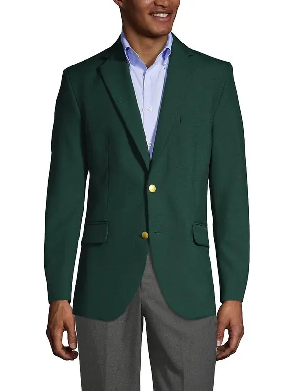 LANDS' END School Uniform Hopsack Blazer - Evergreen